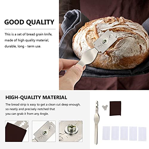 Luxshiny Sourdough Lame Blade Knife 1 Set Bread Lame Tool Set Stainless Steel Bread Bakers Slasher Tool Hand Crafted Dough Scoring Knife Cutter with Replacement Blades Cover Cutter Cover