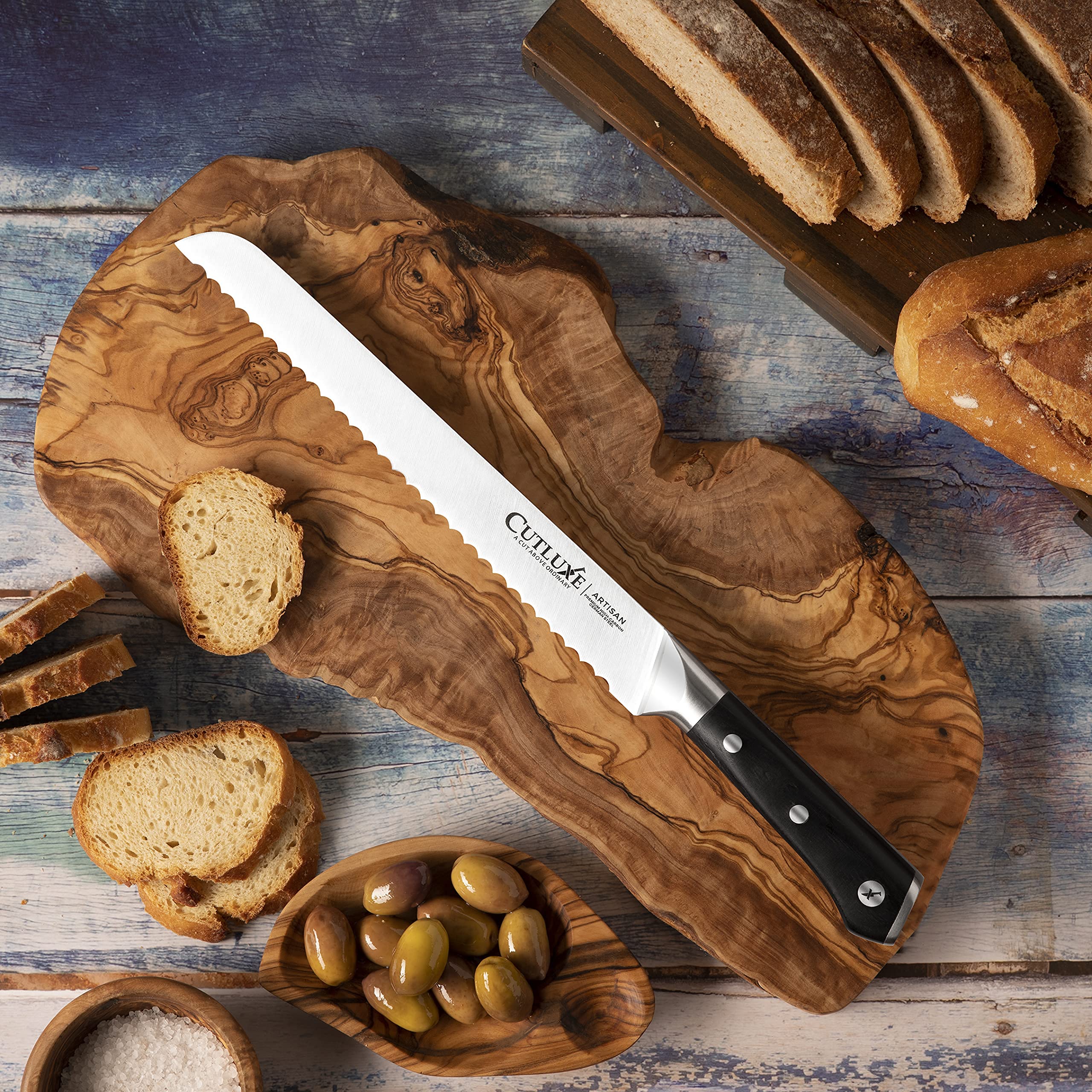 Cutluxe Bread Knife, Chef Knife & Paring Knife– Forged High Carbon German Steel – Full Tang & Razor Sharp – Ergonomic Handle Design – Artisan Series