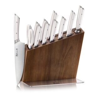 cangshan helena series german steel forged, hua knife block set (12-piece, white)