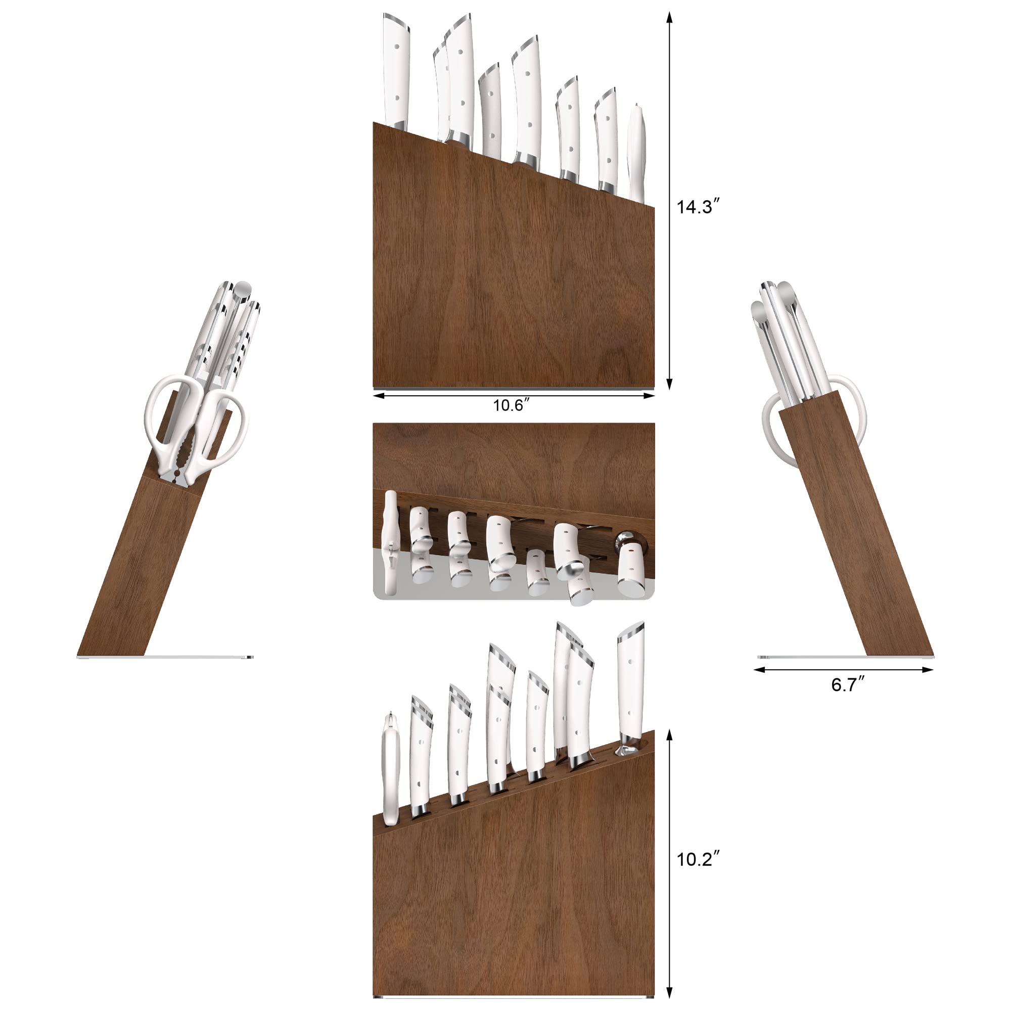 Cangshan HELENA Series German Steel Forged, HUA Knife Block Set (12-Piece, White)