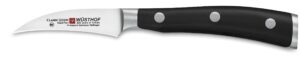 wusthof classic ikon 2-3/4-inch bird's beak peeling knife, black