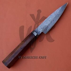 Handmade Damascus Paring Knife, Petty Knife with Sheath, 9" Thin Sharp JNR 4014