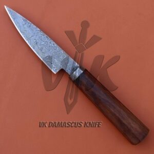 Handmade Damascus Paring Knife, Petty Knife with Sheath, 9" Thin Sharp JNR 4014