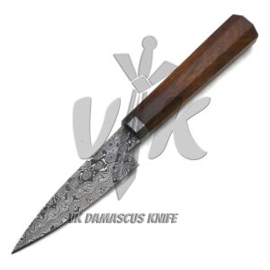 Handmade Damascus Paring Knife, Petty Knife with Sheath, 9" Thin Sharp JNR 4014