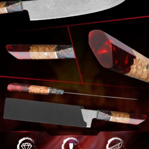 Huusk Knife Japan Kitchen Bundle with AUS-10 Damascus Steel Chopping Knife