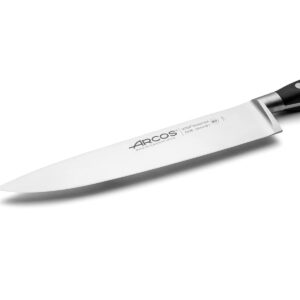 ARCOS Chef Knife 8 Inch Stainless Steel. Professional Cooking Knife for Cutting Fish, Meat and Onion. Ergonomic Polyoxymethylene Handle and 200mm Blade. Series Riviera. Color Black