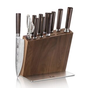 cangshan haku series 501196 x-7 damascus steel forged 12-piece hua knife block set