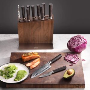 Cangshan HAKU Series 501196 X-7 Damascus Steel Forged 12-piece HUA Knife Block Set