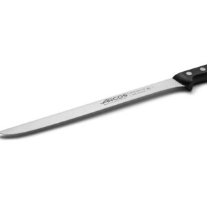 ARCOS Sharp Knife 9 Inch Stainless Steel. Carving Knife to Cut Ham and Meat. Ergonomic Polyoxymethylene Handle and 240mm Blade. Series Universal. Color Black