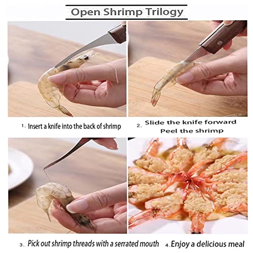 ohsuni Oyster Shucking Knife Oyster Knife, Set of 2 Oyster Shucker with Premium Wood-handle and 1 Pairs Level 5 Cut Resistant Gloves, (2Knifes+1Glove)