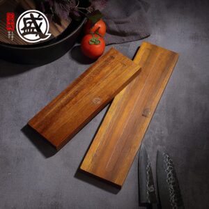 MITSUMOTO SAKARI Japanese 15" Magnetic Knife Holder for Wall, Precious Acacia Wood Magnetic Knife Strip, Space-Saving Knife Holder Magnetic for Kitchen Knives & Tools