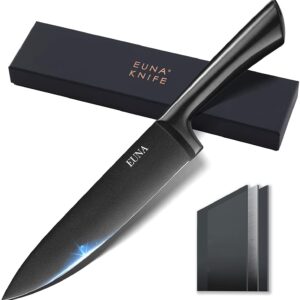 EUNA kitchen knife 8 inches Integrated with sheath & gift box Chef's knife Durable, ultra-sharp cutlery knife with ergonomic handle for culinary cutting. Cutting meat vegetables