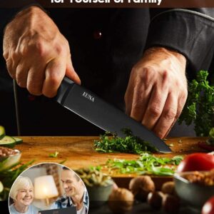 EUNA kitchen knife 8 inches Integrated with sheath & gift box Chef's knife Durable, ultra-sharp cutlery knife with ergonomic handle for culinary cutting. Cutting meat vegetables