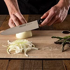 Arcos Chef Knife 8 Inch Stainless Steel. Cooking Knife to Cut and Peel Small Food. Ergonomic Polyoxymethylene Handle and 200mm Blade. Series Universal. Color Black