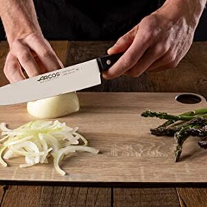 Arcos Chef Knife 8 Inch Stainless Steel. Cooking Knife to Cut and Peel Small Food. Ergonomic Polyoxymethylene Handle and 200mm Blade. Series Universal. Color Black