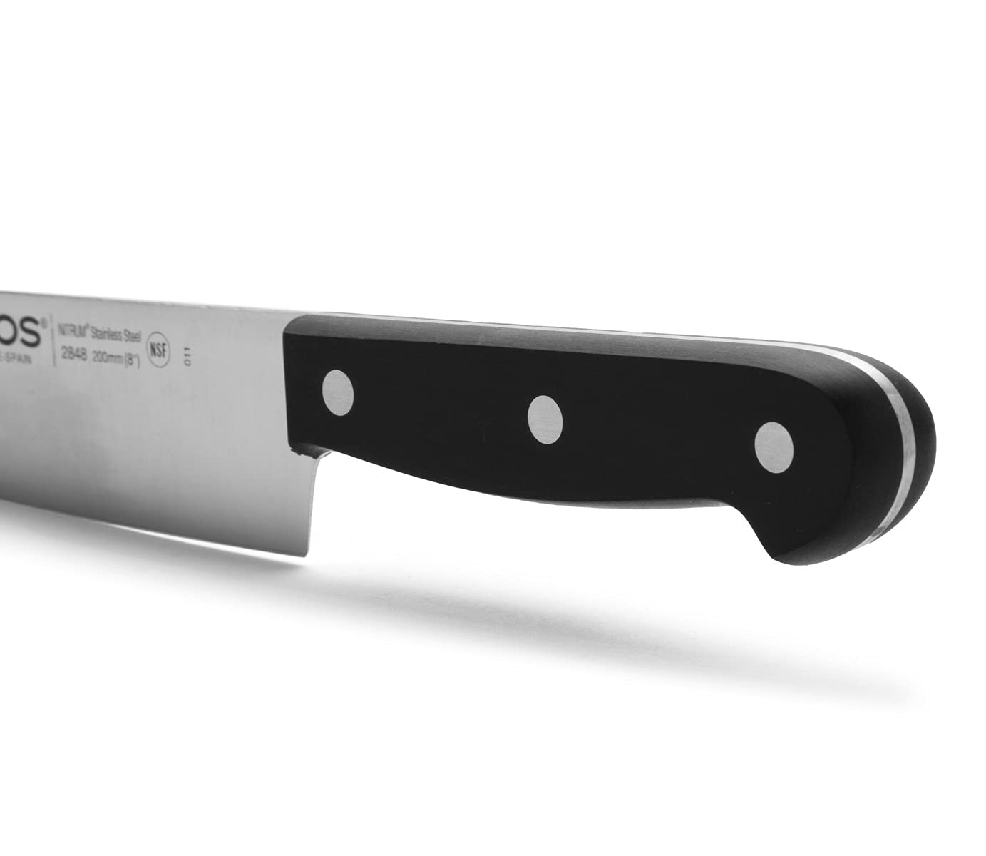 Arcos Chef Knife 8 Inch Stainless Steel. Cooking Knife to Cut and Peel Small Food. Ergonomic Polyoxymethylene Handle and 200mm Blade. Series Universal. Color Black