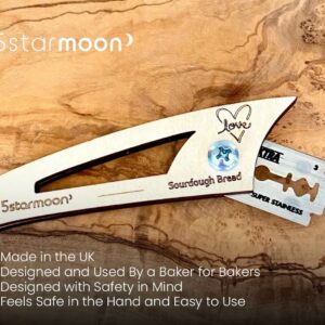 5 star moon US Designed - THE SHARK Bread Lame, Bread lame Tool for Rustic Sourdough Bread. This Artisan Baker Bread Lame used for Scoring Dough to Release Steam. Includes 1 lames 1 Protective pouch