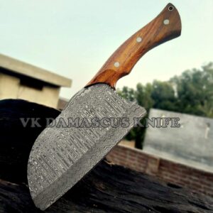 JNR Traders Handmade Damascus Steel Cleaver Knife Serbian Chef Knife with Sheath Butcher knife Meat Cleaver JNR-5518