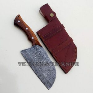 JNR Traders Handmade Damascus Steel Cleaver Knife Serbian Chef Knife with Sheath Butcher knife Meat Cleaver JNR-5518