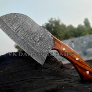 JNR Traders Handmade Damascus Steel Cleaver Knife Serbian Chef Knife with Sheath Butcher knife Meat Cleaver JNR-5518