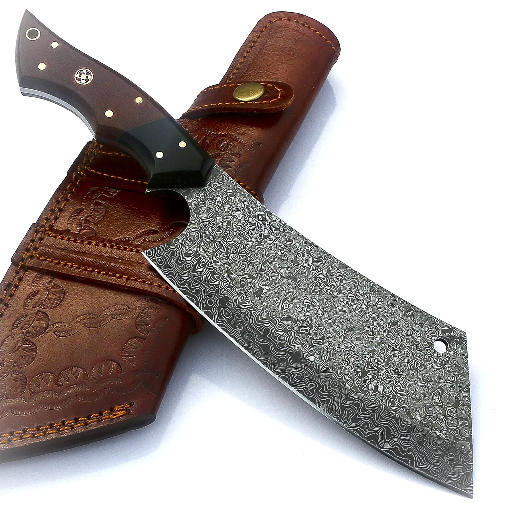 Damascus Cleaver Knife, Meat Cleaver, Butcher Knife for Meat Cutting 12" Handmade Full Tang Cleaver for Meat Vegetables Cutting 0199