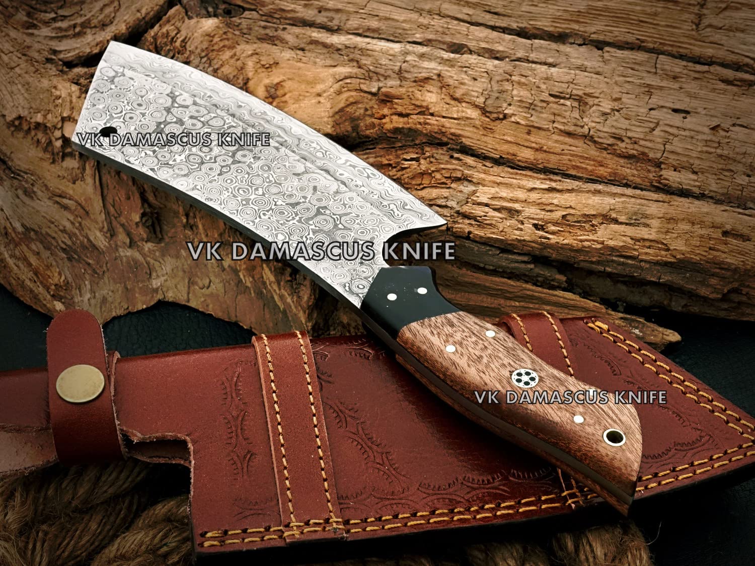 Damascus Cleaver Knife, Meat Cleaver, Butcher Knife for Meat Cutting 12" Handmade Full Tang Cleaver for Meat Vegetables Cutting 0199