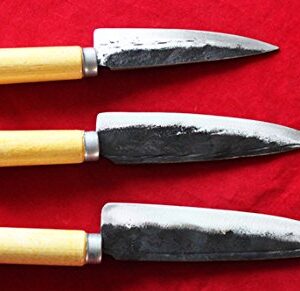 Buheung Rail Forged Cast Iron Kitchen Chef Knife Santoku Handmade 3pcs Gift Set