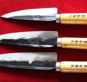 Buheung Rail Forged Cast Iron Kitchen Chef Knife Santoku Handmade 3pcs Gift Set