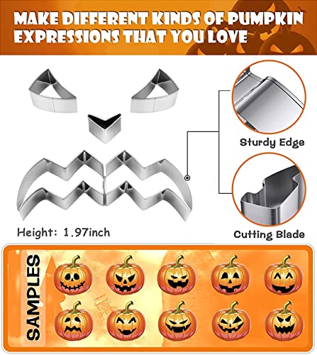 21 Pack Pumpkin Carving Kit, DIY Pumpkin Carving Tools with 6 Lights, Stainless Steel Pumpkin Stencils, Halloween Professional Pumpkin Carving Kit for Adult, Pumpkin Carving Set Gifts for kids