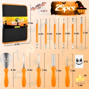 WOWBALA Pumpkin Carving Kit Tools: 25PCS Professional Halloween Pumpkin Carving Set with Stencils for Kids Adults - Heavy Duty Pumpkins Scraping Bulk for Jack-O-Lanterns Decoration