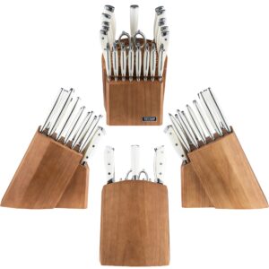 Knife Set, Karcu 23-Piece German Steel Forged Kitchen Knife Block Set, Acacia Block