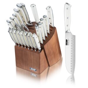 Knife Set, Karcu 23-Piece German Steel Forged Kitchen Knife Block Set, Acacia Block