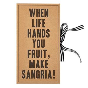 santa barbara design studio gift set drinking essentials tablesugar kraft cardboard book gift box, 2-pieces, sangria