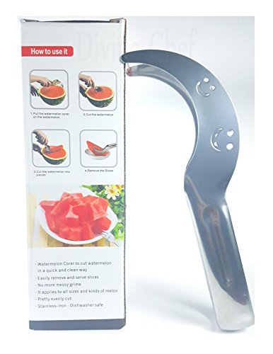 As Seen On TV Watermelon Slicer & Corer by Divine Chef | Satisfaction Gaurantee! | Cut Watermelons quickly, and easily without the mess