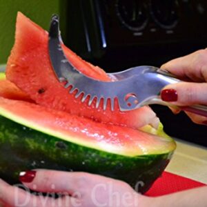 As Seen On TV Watermelon Slicer & Corer by Divine Chef | Satisfaction Gaurantee! | Cut Watermelons quickly, and easily without the mess