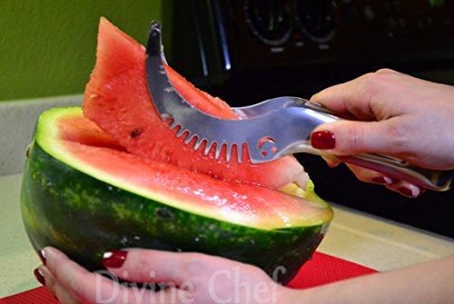 As Seen On TV Watermelon Slicer & Corer by Divine Chef | Satisfaction Gaurantee! | Cut Watermelons quickly, and easily without the mess