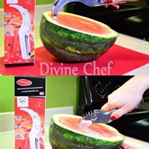 As Seen On TV Watermelon Slicer & Corer by Divine Chef | Satisfaction Gaurantee! | Cut Watermelons quickly, and easily without the mess