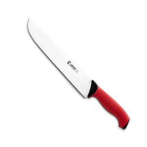 jero pro series tr 10" wide blade butcher knife - commercial grade butcher knife - double injection molded handle with thick santoprene out layer - german stainless steel blade - 3100tr