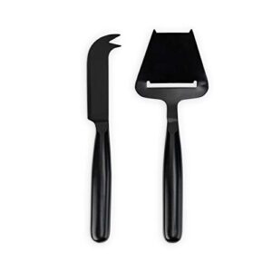 true nero cheese knives, matte black, set of 2