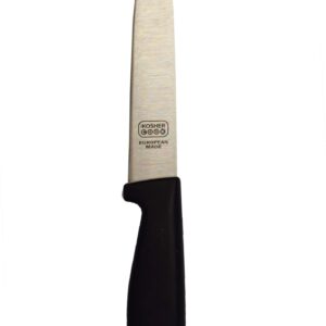 The Kosher Cook Black Kitchen Knife – 6” Steak and Vegetable Knife - Razor Sharp Pointed Tip, Straight Edge - Color Coded Kitchen Tools