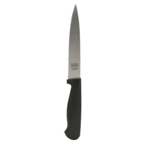 The Kosher Cook Black Kitchen Knife – 6” Steak and Vegetable Knife - Razor Sharp Pointed Tip, Straight Edge - Color Coded Kitchen Tools