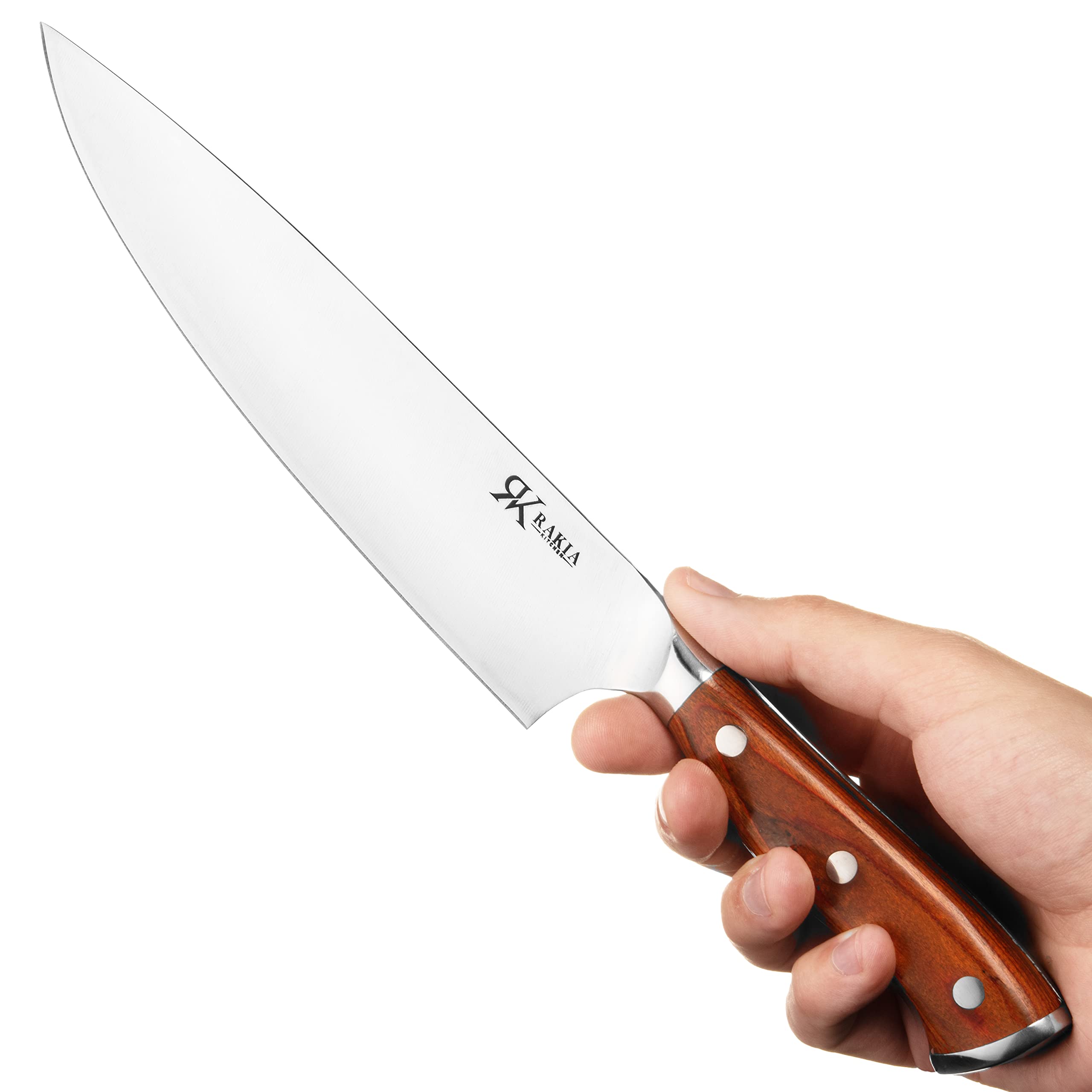 Chef Knife - Pro Kitchen Knife - 8 Inch Chef’s Knife - German High Carbon Stainless Steel Sharp Kitchen Knife With Ergonomic Pakka Wood Handle - 8" Professional Chefs Knife - Comes In a Gift Box