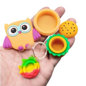 Vitakiwi Wax Silicone Carving Kit with 5ml 6ml 11ml Owl Hamburger Glass Concentrate Container and Carving Tool (Green)