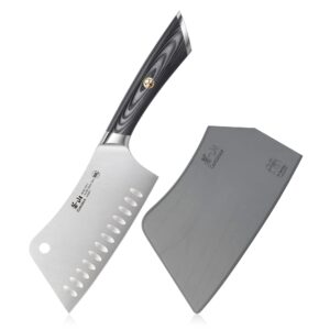 cangshan naka series 503091 swedish 14c28n steel 6-inch meat cleaver with sheath