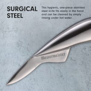 Messermeister 6.5-Inch Oyster Knife - Surgical Stainless Steel & “Thumb Fin” Grip - Safe, Efficient & Easy to Clean