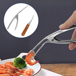 uvbws 2 Sets Shrimp Peeler and Deveiner Tool, 2Pcs Stainless Steel Shrimp Peeler and 2Pcs Shrimp Cleaner Knife for Shrimp Lovers, Home, Restaurants, Seafood Party