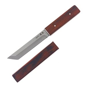 10 1/4" asuka modern japanese samurai tanto 420 stainless steel full tang. for collection, gift (wood)