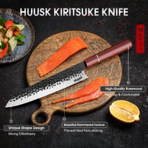 Huusk Knife Japan Kitchen Upgraded Viking Knives with Sheath Bundle with Chef Knife Professional 9"