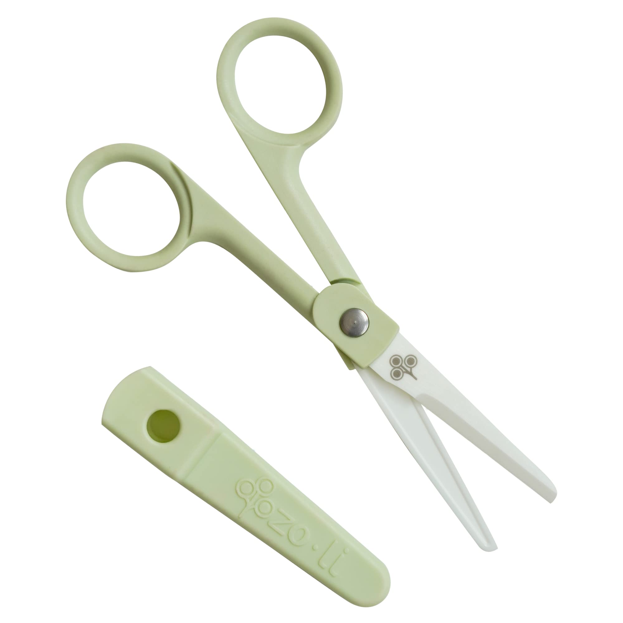 Ceramic food scissors ZoLi SNIP sage green | kitchen scissors, stain-resistant, durable, shears for food, bite-sized toddler food