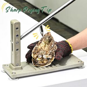 Oyster Shucker Tool Set, Oyster Clam Opener Machine, Stainless Steel, with 2 Knive & Gloves & G-clip